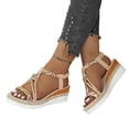 Women Sandals Comfortable Slip On Sandals Casual Beach Walking Shoes ...