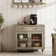 WAMPAT 34 Inch Buffet Cabinets With Glass Doors, Kitchen Storage ...