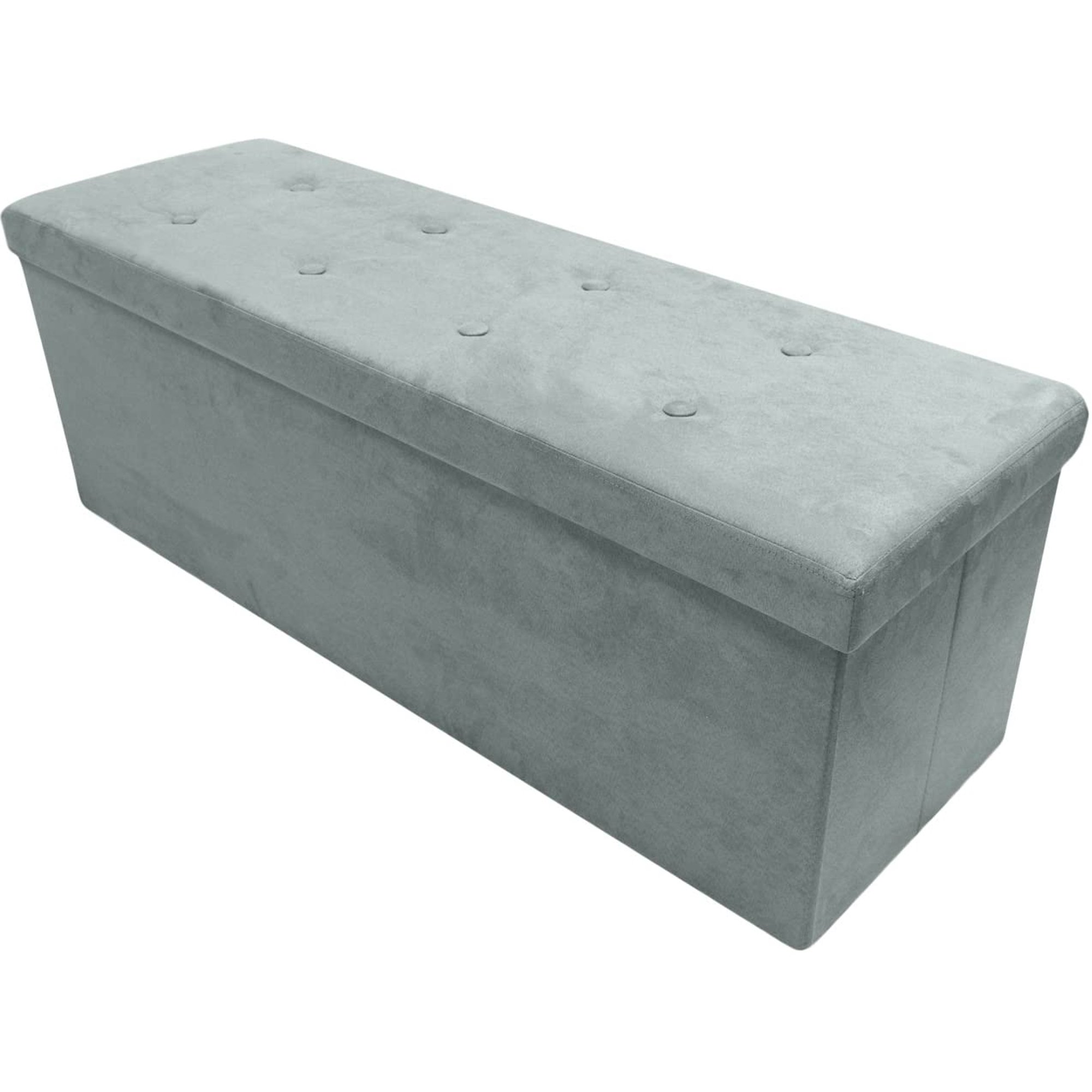 Sorbus Storage Bench Chest With Collapsible/Folding Bench Ottoman With Cover  43 L X 15 W X 15 H