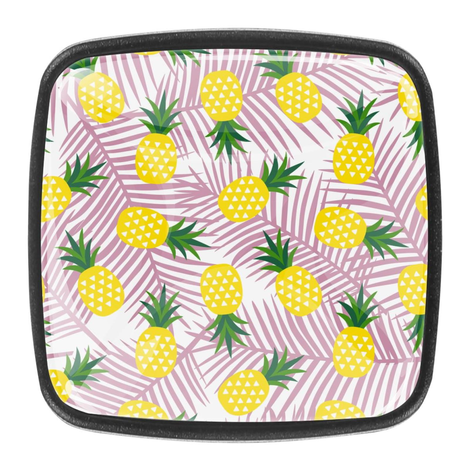 4 Pcs Square Cabinet Handle Cupboard Knob Drawer Pulls Handle Pineapple ...