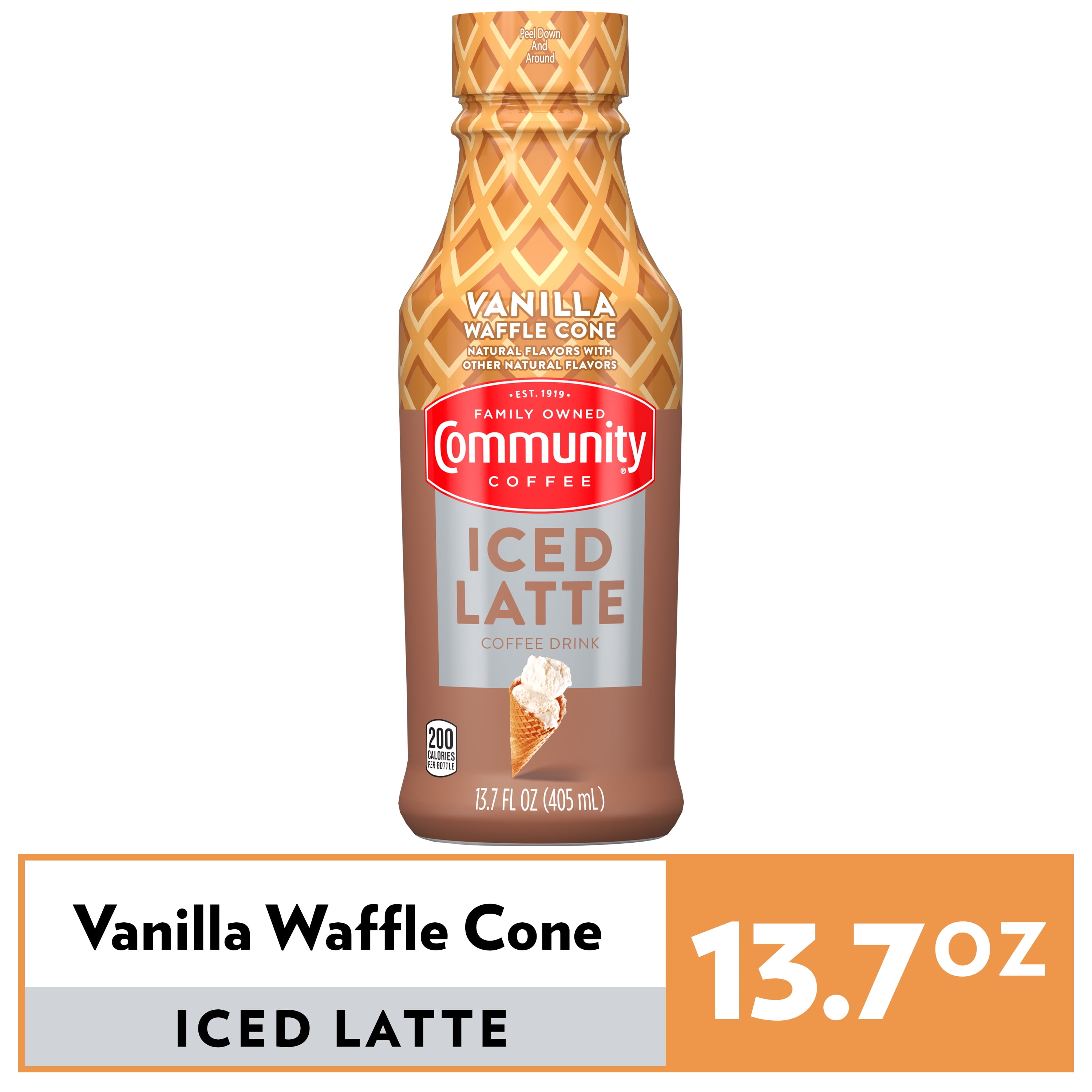 Community Coffee Vanilla Waffle Cone Iced Latte 13.7 fl oz Bottle ...