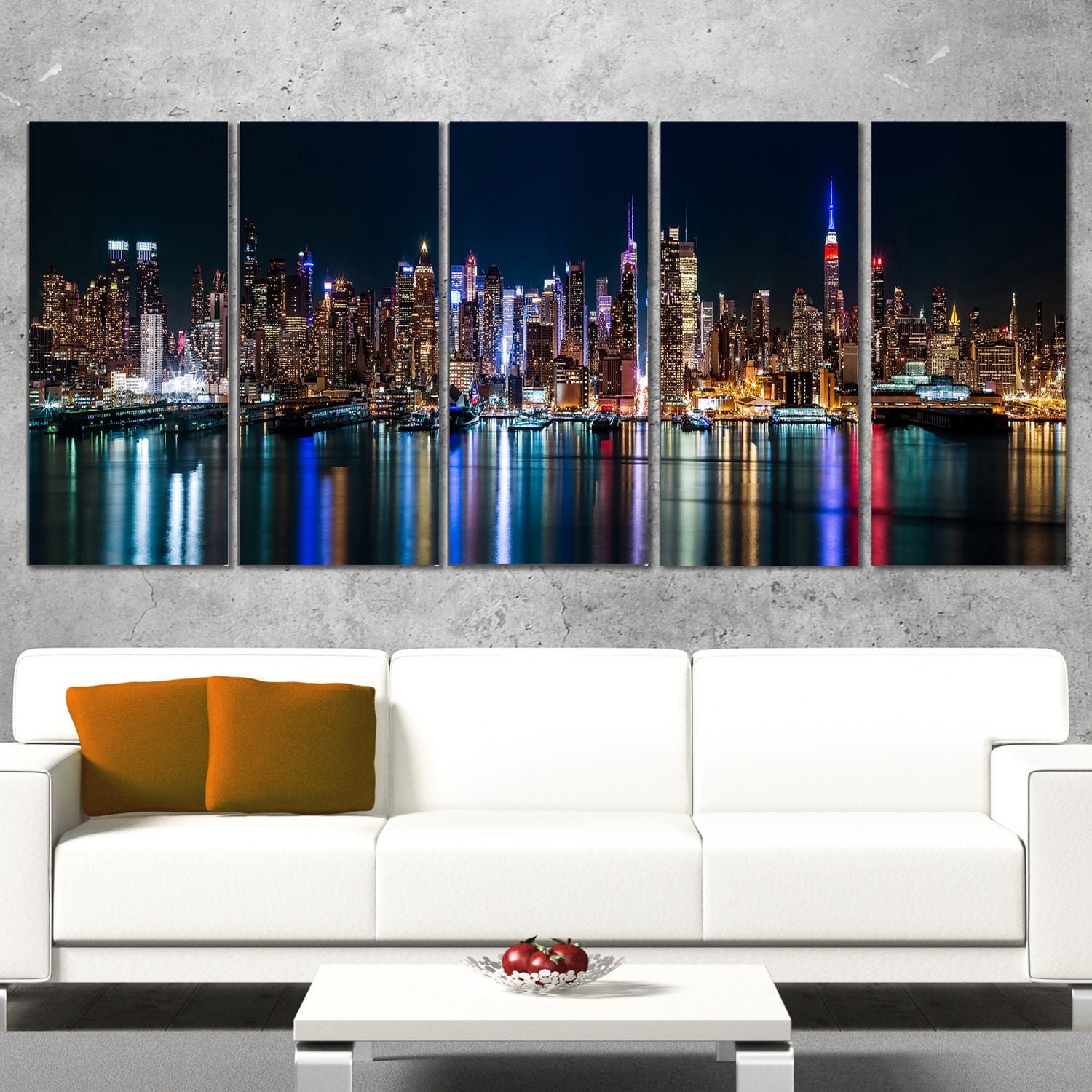 Click here for Designart Design Art New York Midtown Night Panora... prices