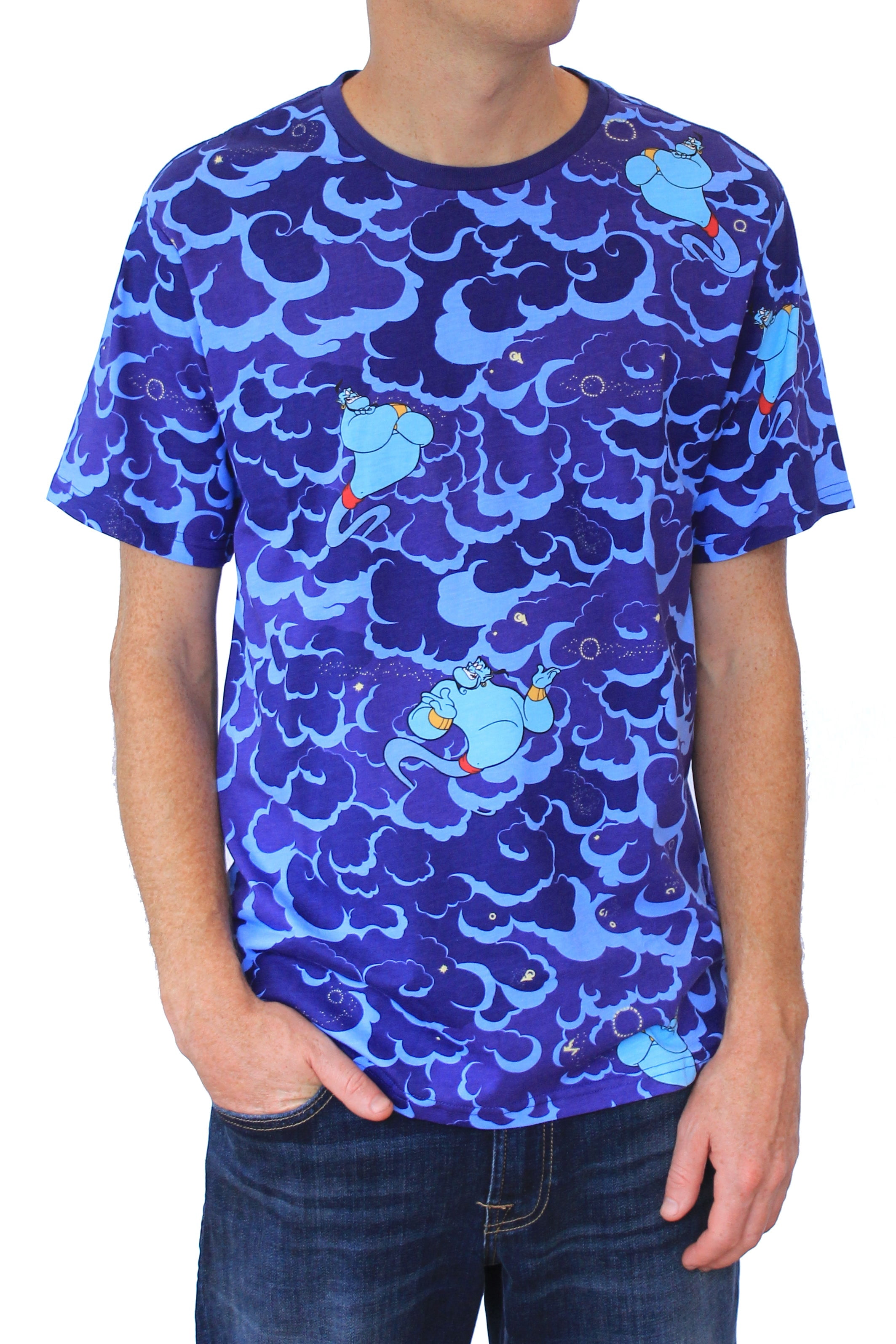 Disney Aladdin Genie Poof Adult Tee Graphic T-Shirt for Men Tshirt ...
