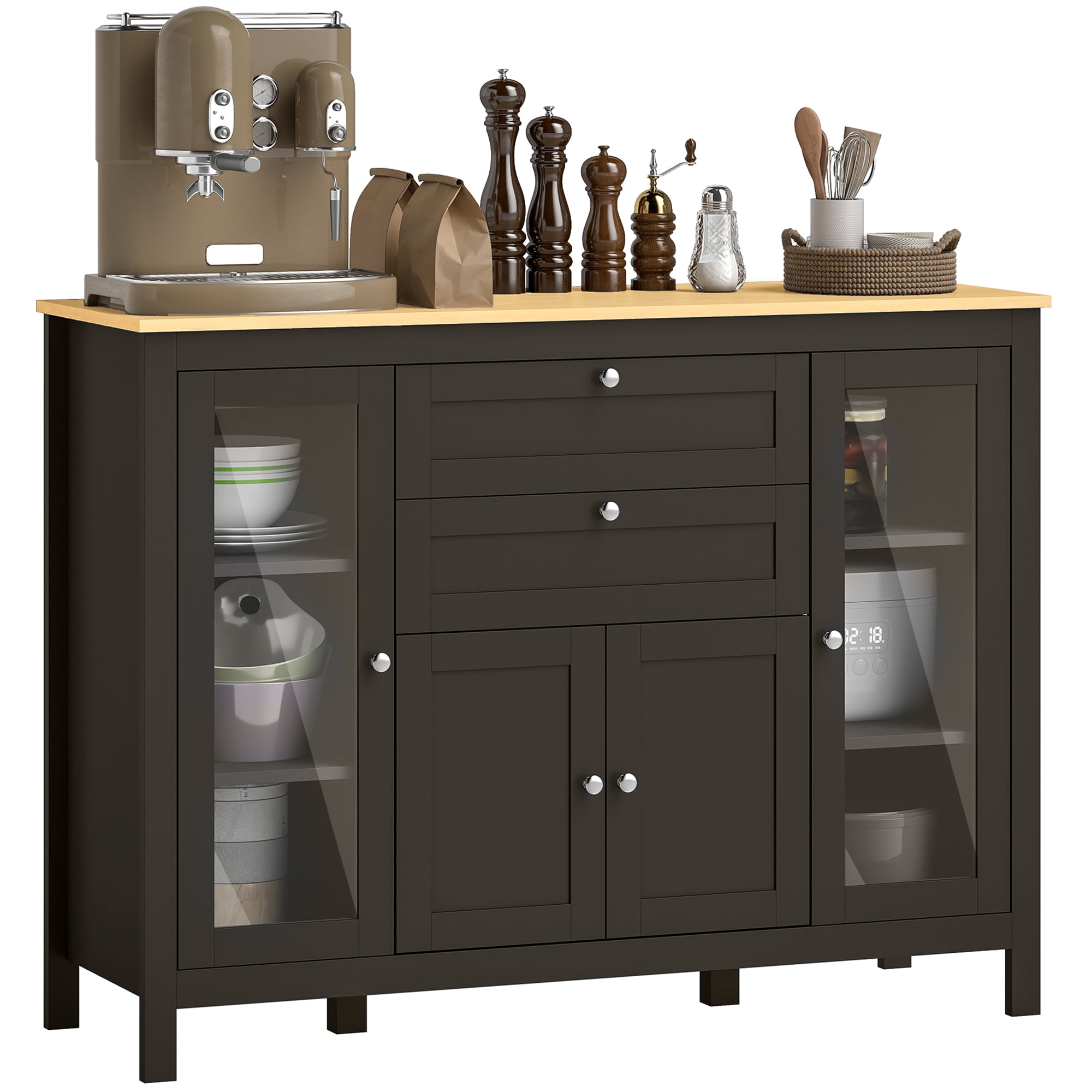 Click here for Homcom Sideboard Buffet Cabinet With 2 Drawers 3 S... prices