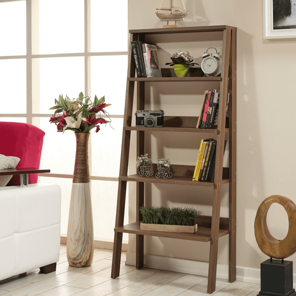 Cfowner 5-Tier Bookshelf Modern Bookcase, 5 Shelf Ladder Shelf Book ...