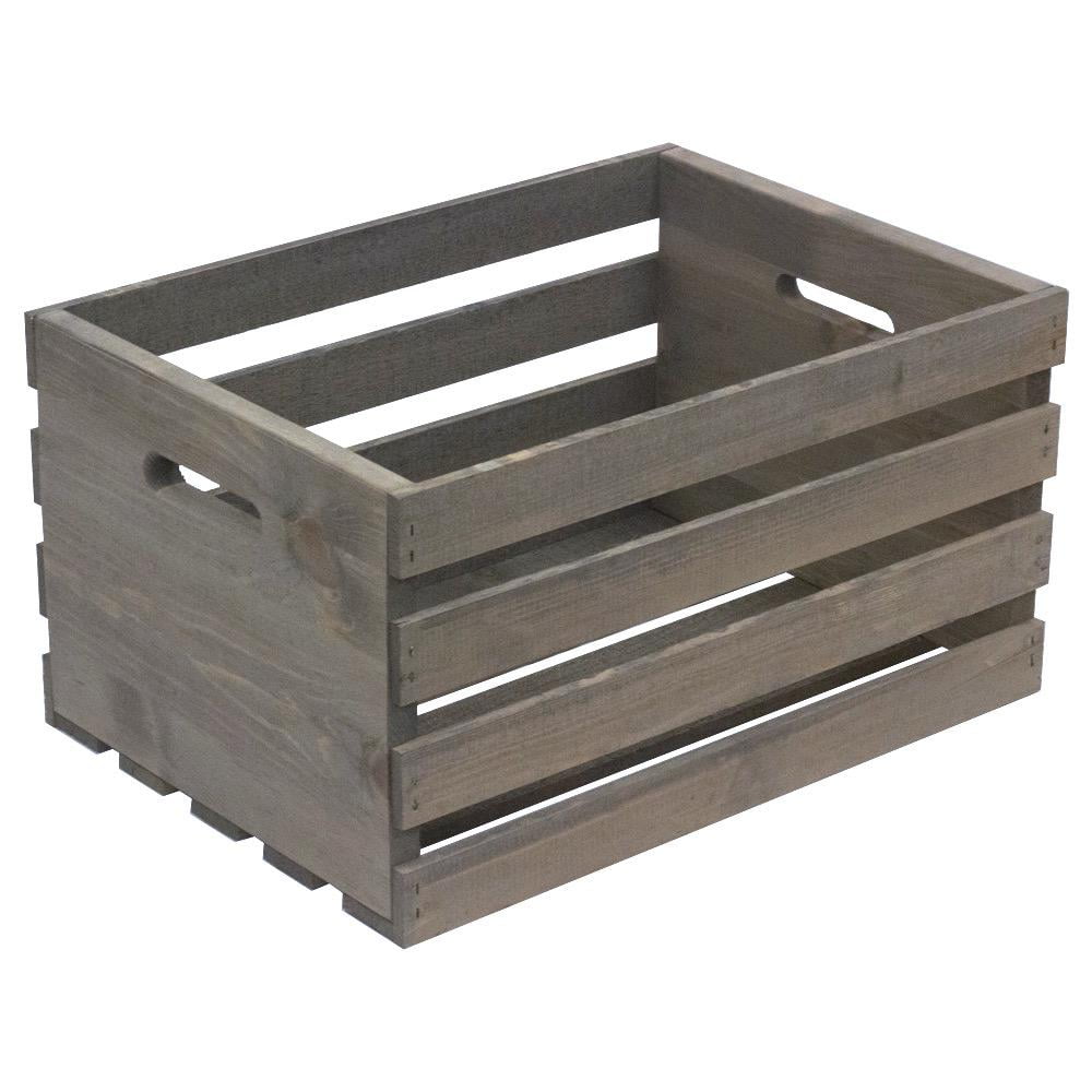 18 in. x 12.5 in. x 9.5 in. Large Crate in Weathered Gray - Walmart.com
