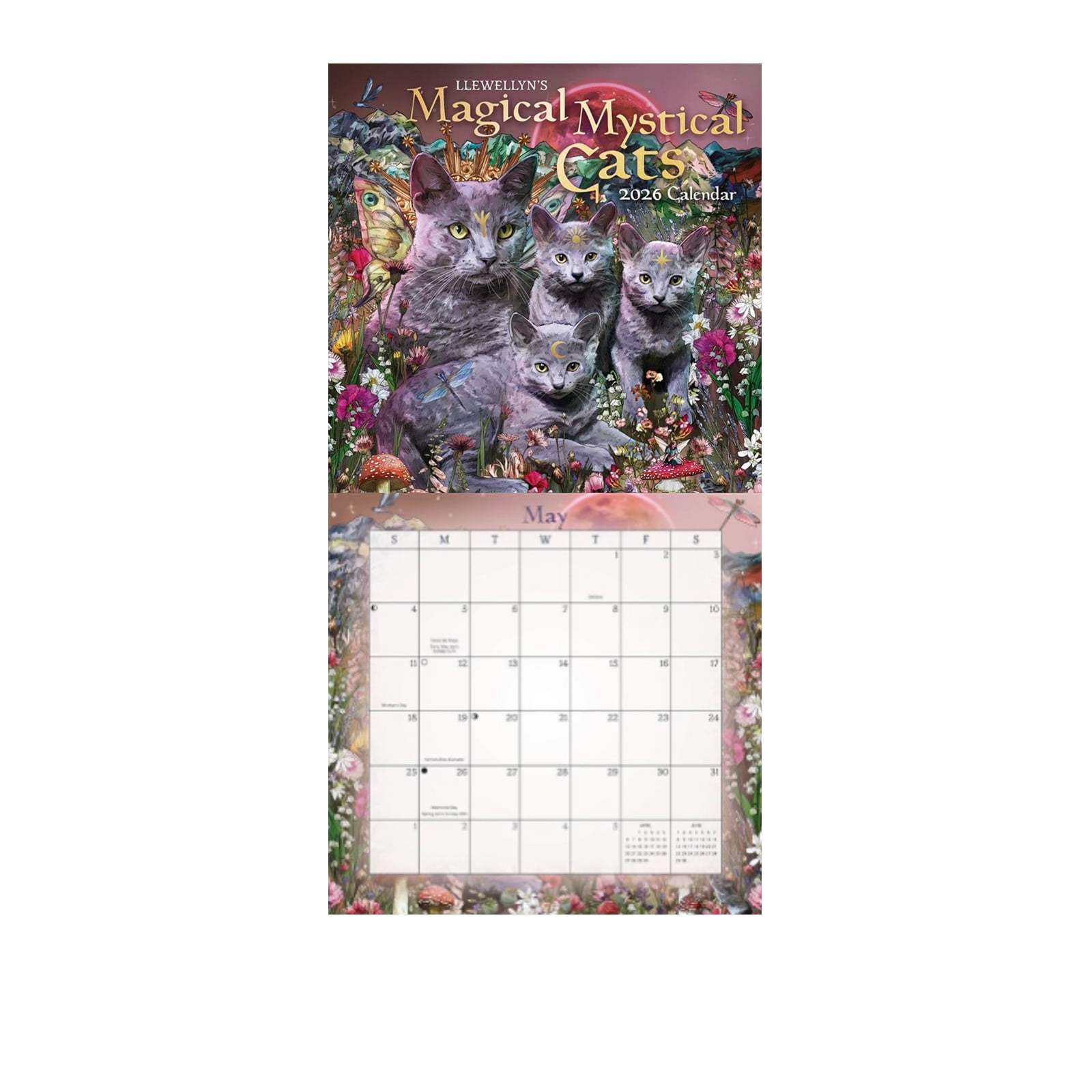 Click here for North Folk 2026 Magical Mystical Cats Wall Calenda... prices