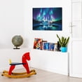 AIOE "Northern Lights Over Mountain Lake" Aurora Borealis Wall Art ...