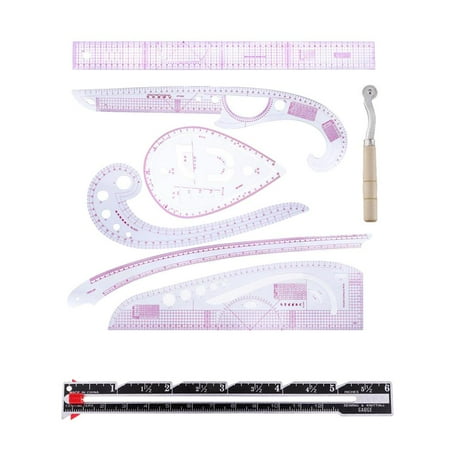 Pack of 8 French Metric Ruler Set, Clothes Metric Curve Sewing Ruler ...