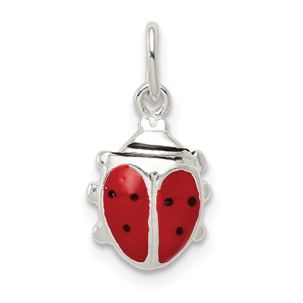 Sterling Silver Enameled Lady Bug Charm - Walmart.com