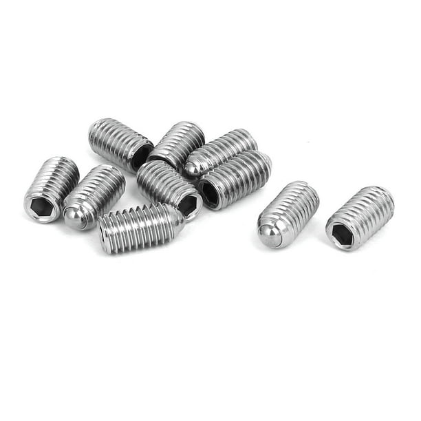 M8x14mm 304 Stainless Steel Spring Hex Socket Ball Point Grub Set ...