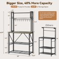 Coffee Bar, Bakers Rack with Storage, 25.6 Inches Microwave Stand, 5 ...