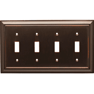 Brainerd Leaf and Vine Quad-Switch Wall Plate, Brushed Satin Pewter ...