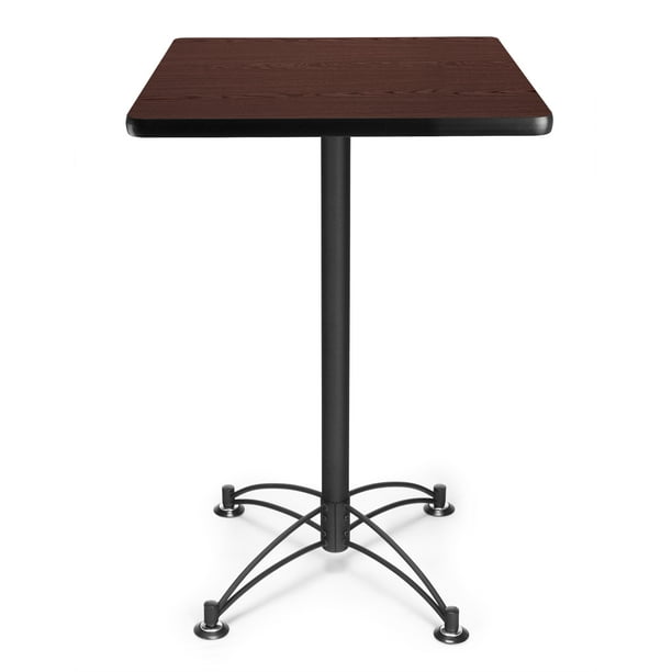 OFM Model CBLT24SQ 24" Square Cafe Height Table, Mahogany with Black ...