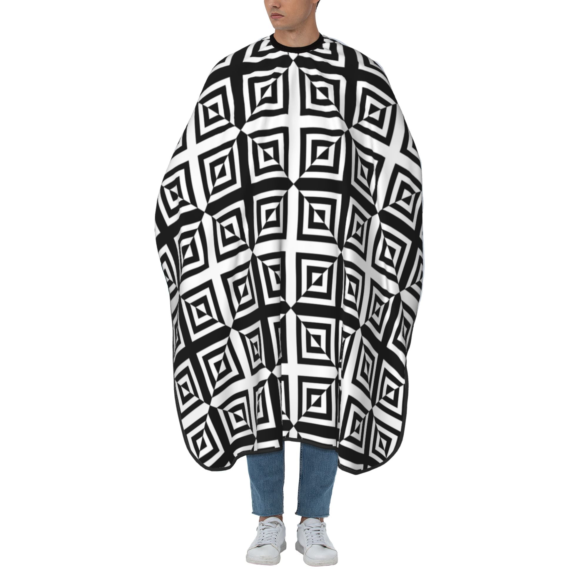 ZICANCN Hair Cutting Cape for Adults, Black White Seamless Texture Cape ...