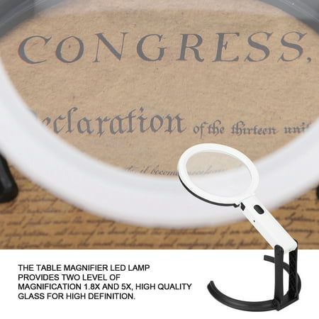 Lighted Magnifier Desk, Foldable Magnifying Loupe Glasses, Pratical ...