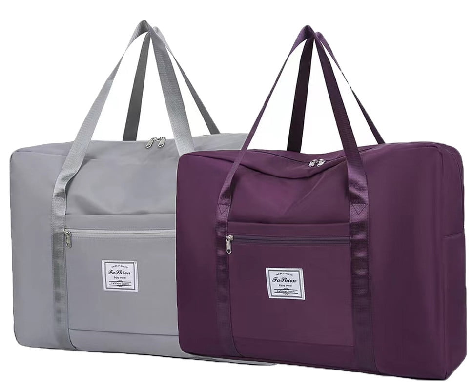 2 pack Large Capacity Travel Duffel Tote Bag，Waterproof Fold-able and ...
