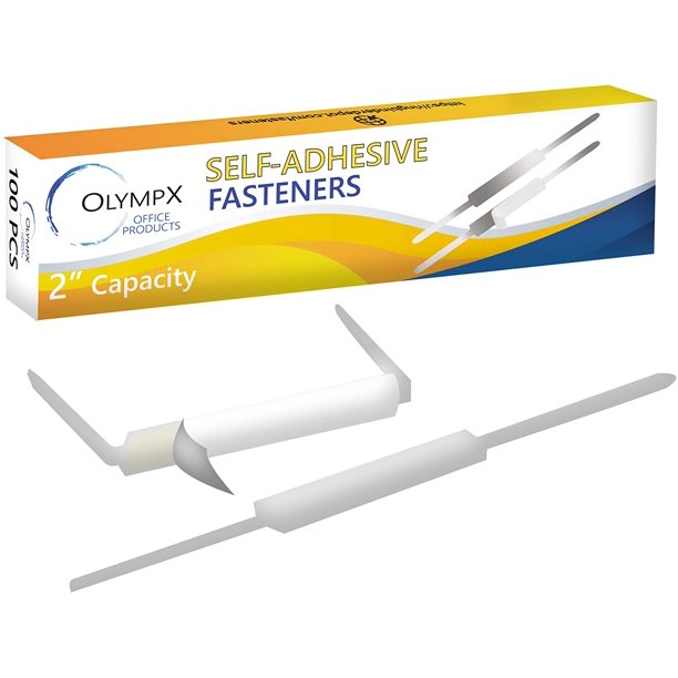 OLYMPX 100 Pcs of 2” Capacity Economy Self Adhesive Prong Paper ...
