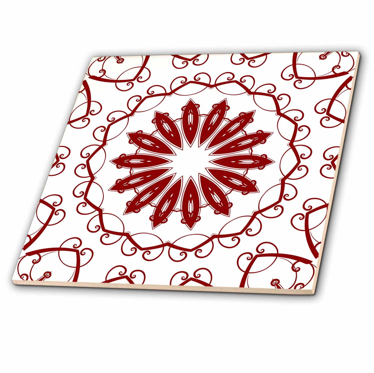 3dRose Red and Black Mandala Plate - Ceramic Tile, 8-inch - Walmart.com