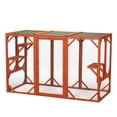 Pefilos 70" Pet Cages for Cats Kitty Enclosure with Door Rabbit Hutch ...