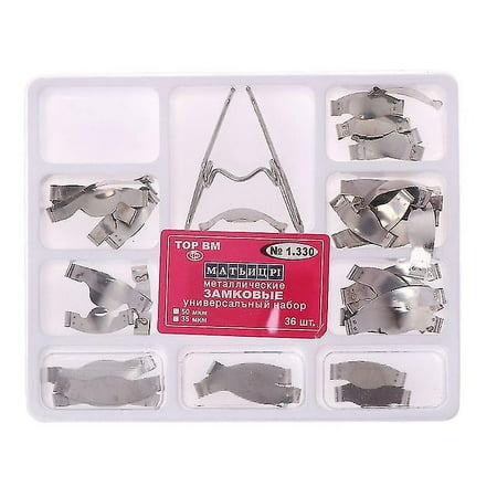 36 Pcs Dental Saddle Contoured Metal Matrices Matrix Universal Kit With ...