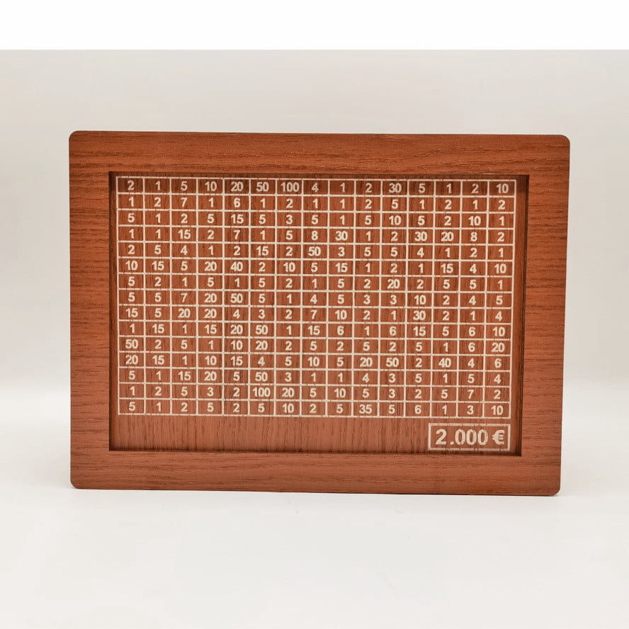 Hucha de madera reutilizable con portería de ahorro y cajas de números ...