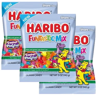 Haribo Gummi Candy | Funtastic Mix in Shareable Size Bags | Many Shapes ...