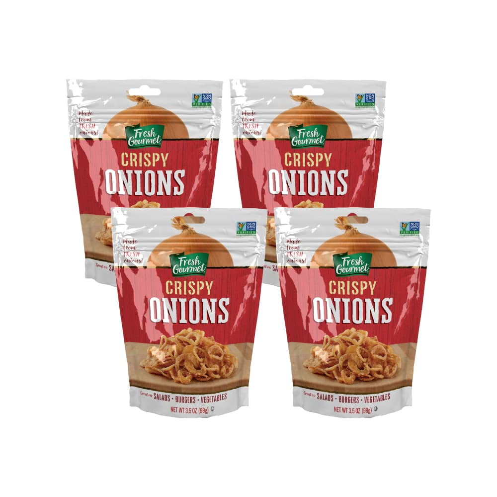 Fresh Gourmet Crispy Onions Snack and Salad Topper 3.5 oz (Pack of 4 ...