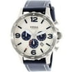 Fossil Men's JR1480 Blue Leather Quartz Fashion Watch with Chronograph ...