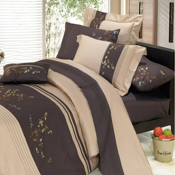 Luxury Soft 100 Cotton 3 Piece Duvet Cover Set Embroidered King