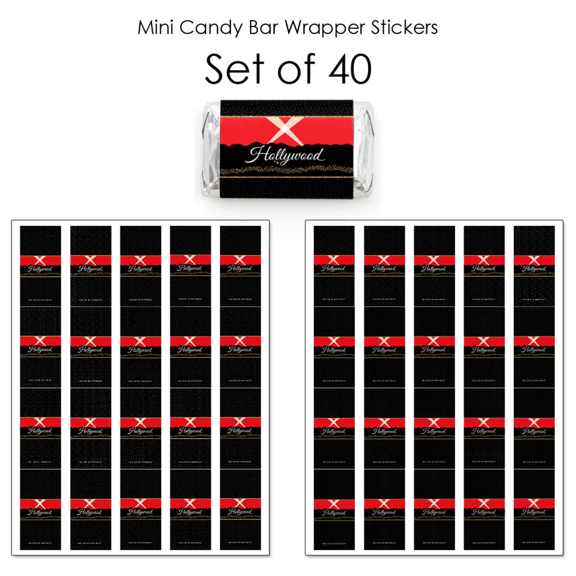 Buy Red Carpet Hollywood - Mini Candy Bar Wrapper Stickers - Movie ...
