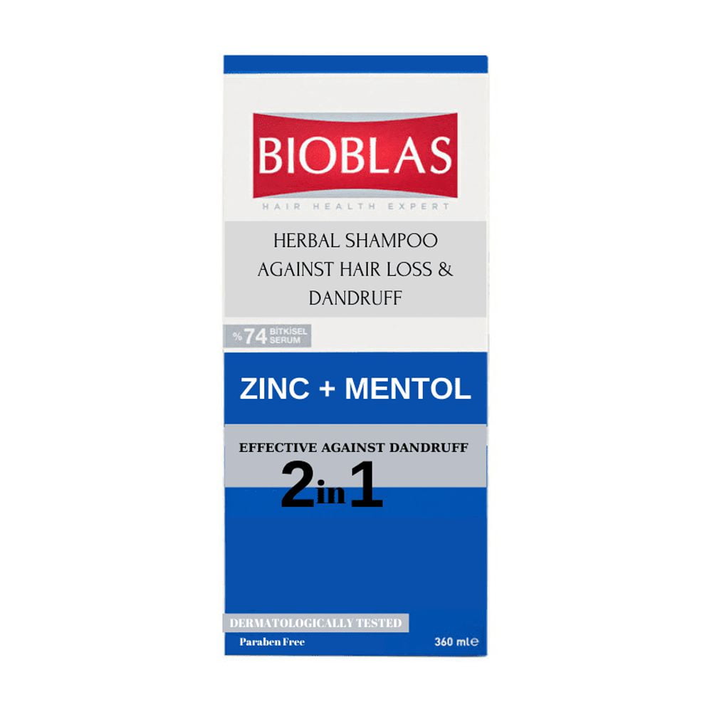Bioblas Zinc & Menthol Against Hair Loss and Dandruff Shampoo 360ml ...