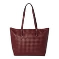 Time and Tru Women's 3-Piece Handbag Set Woven Burgundy Brick - Walmart.com