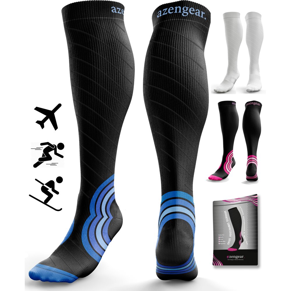 Compression Socks for Men & Women (20-30 mmHg) - Anti DVT Varicose Vein ...