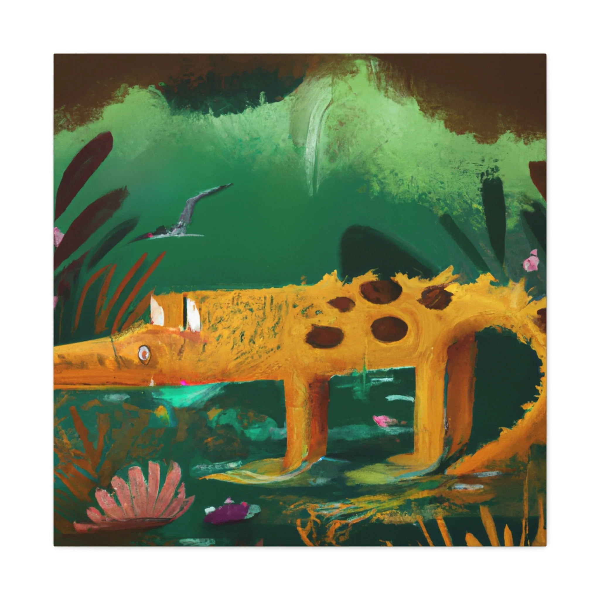 Crocodile Folk Splendor - Canvas - Walmart.com