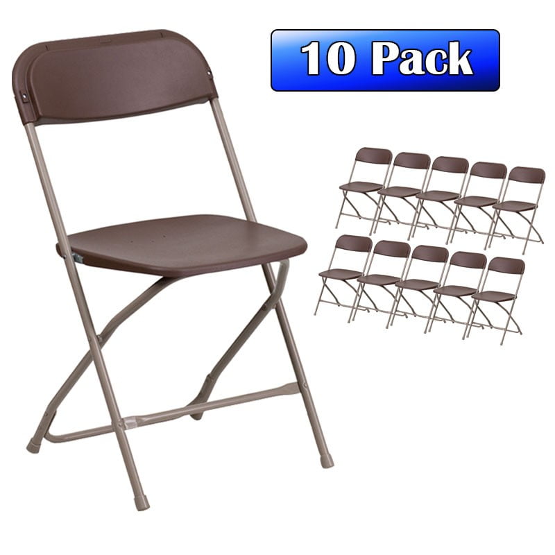 TentandTable Plastic Folding Chairs, Brown, 10 Pack - Walmart.com