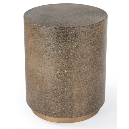 Butler Specialty Modern Olenka Round Leather Accent Table in Gold ...