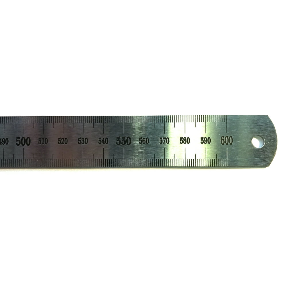 Stainless Steel 60cm Ruler with Stamped mm and cm Graduations - Eisco ...
