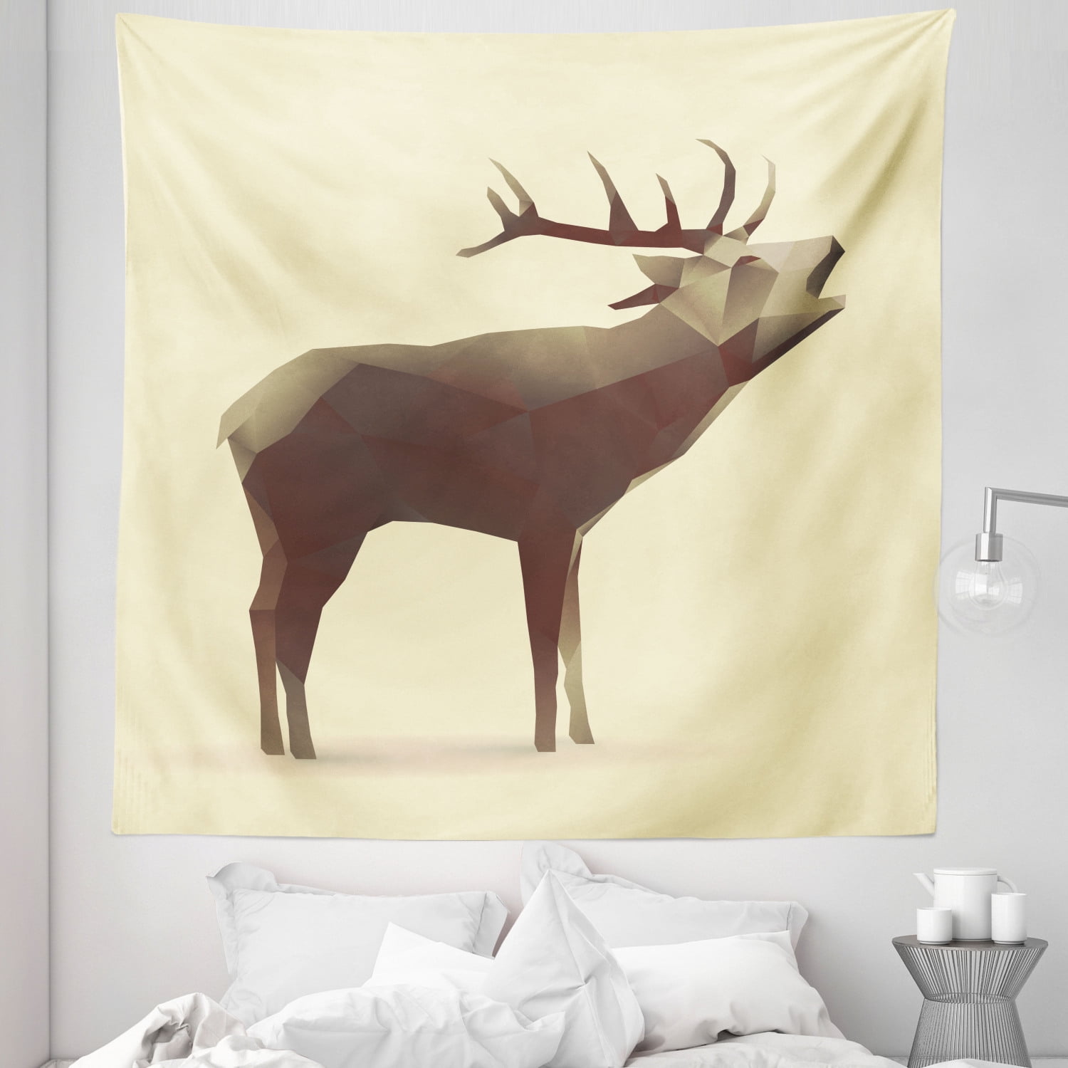 Polygons Tapestry, Wildlife Modern Art Illustration of Side Look ...