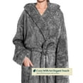 PAVILIA Women Hooded Plush Soft Robe | Fluffy Warm Fleece Sherpa Shaggy Bathrobe (L/XL, Gray ...
