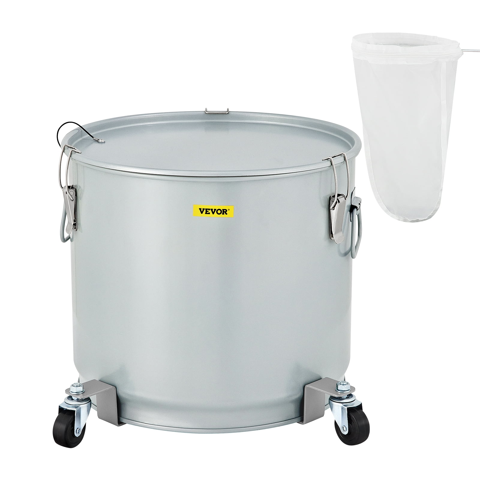 VEVOR Fryer Grease Bucket, 10.6 Gal/40 L, Coated Carbon Steel Oil ...
