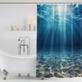 Blue Ocean Water Ripples Shower Curtain Set, Waterproof Shower Curtains ...