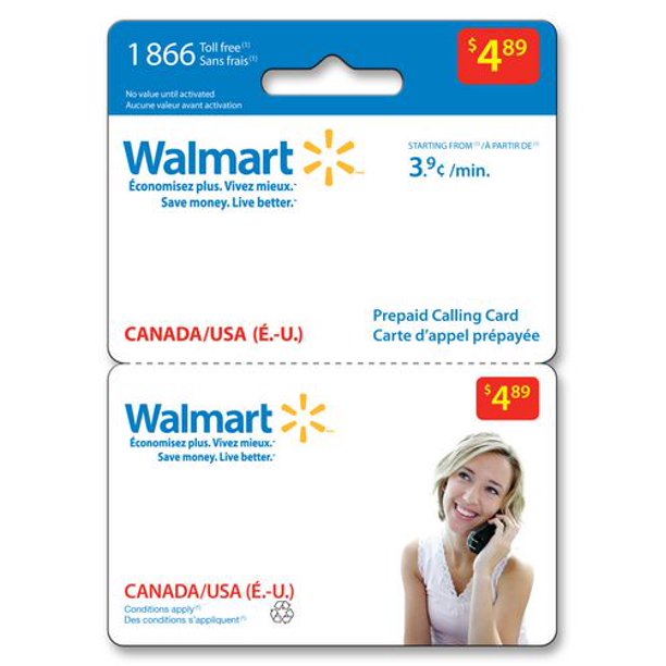 $4.89 Walmart Pre Paid Calling Card - CanadaUSA - Walmart.ca