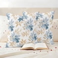 Blue Beige Leaves Outdoor Waterproof Pillow Covers, Farmhouse ...