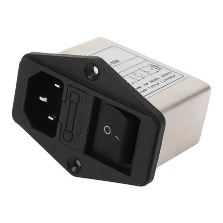 Rocker Switch Power Socket AC 115V 250V IEC Inlet Module Plug with Fuse ...