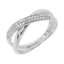 AFFY White Natural Diamond Accent Criss-cross Wave Band Ring In 10k ...