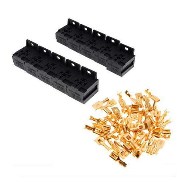 Justharion 10 Pieces 5 Pin Car Relay Socket Holders 6.3mm Terminals Set Automotive Vehicle Truck ...