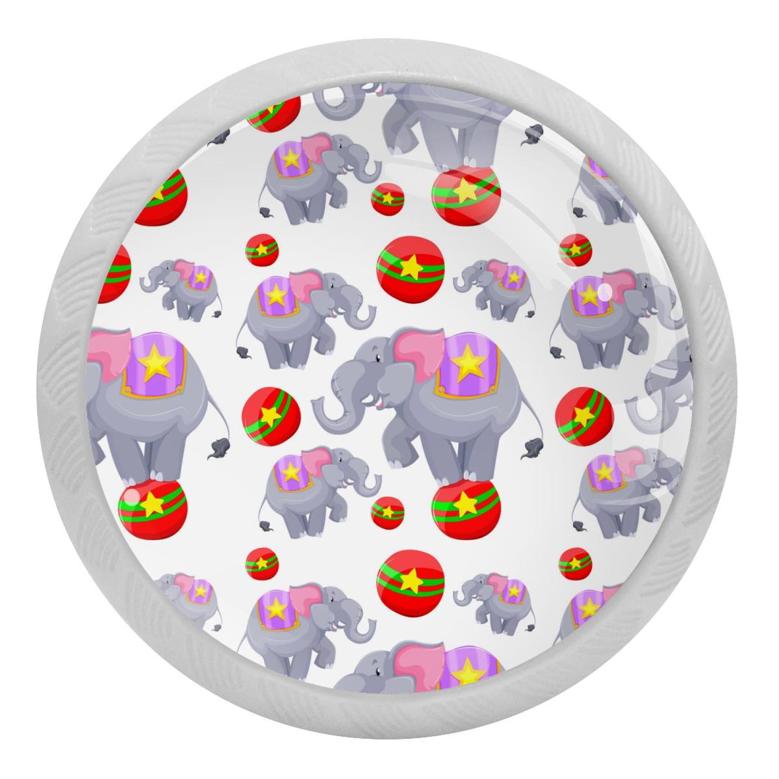 4PCS Round Elephant Cabinet Fluorescence Knob Glowing in the Dark ...