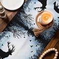 Blue Black Moose Table Runner Linen Burlap Table Runner 72 Inches Long ...