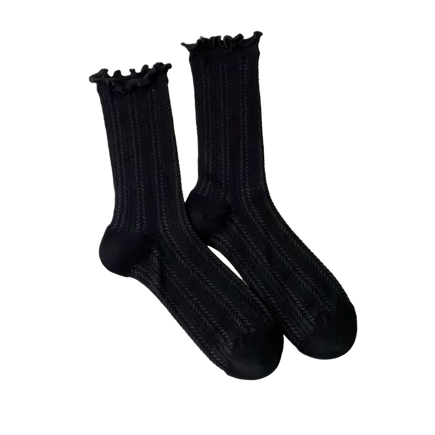 Click here for Floof For The Frill Tall Sock In Black  O/S prices